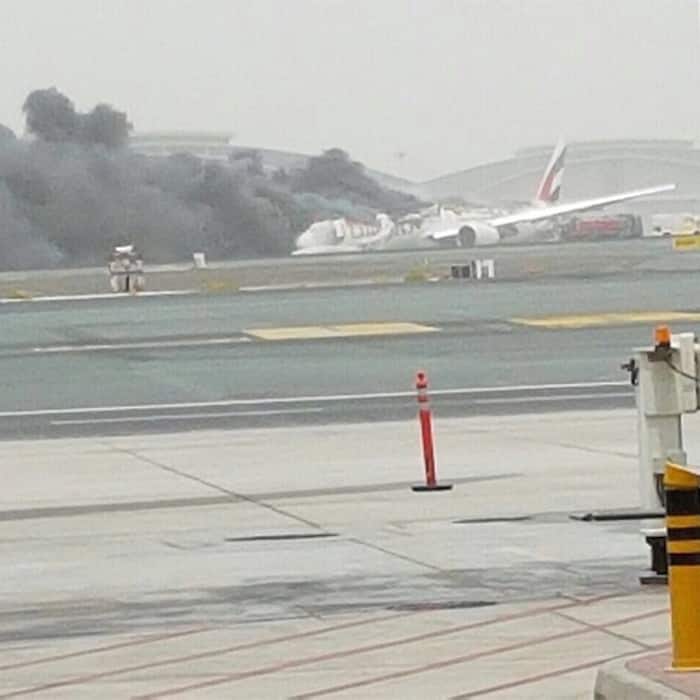 PHOTOS: Emirates airline plane makes 'crash landing' at Dubai ...