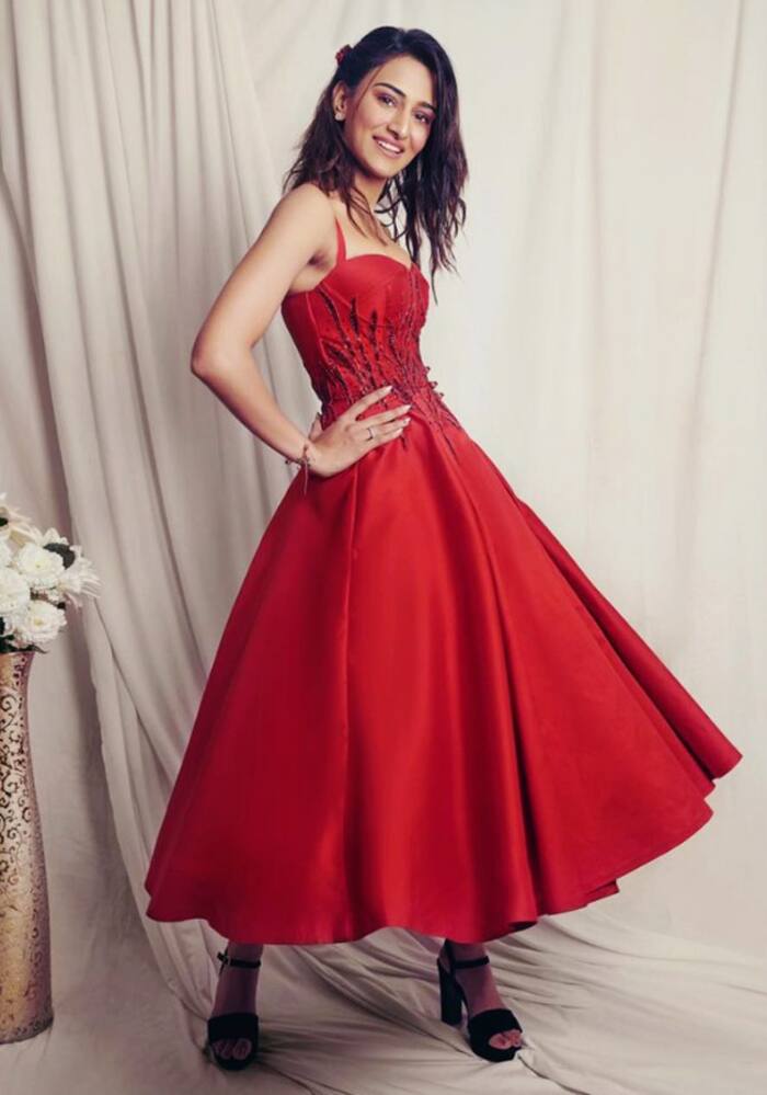 Erica Fernandes goes bold and beautiful in a red dress