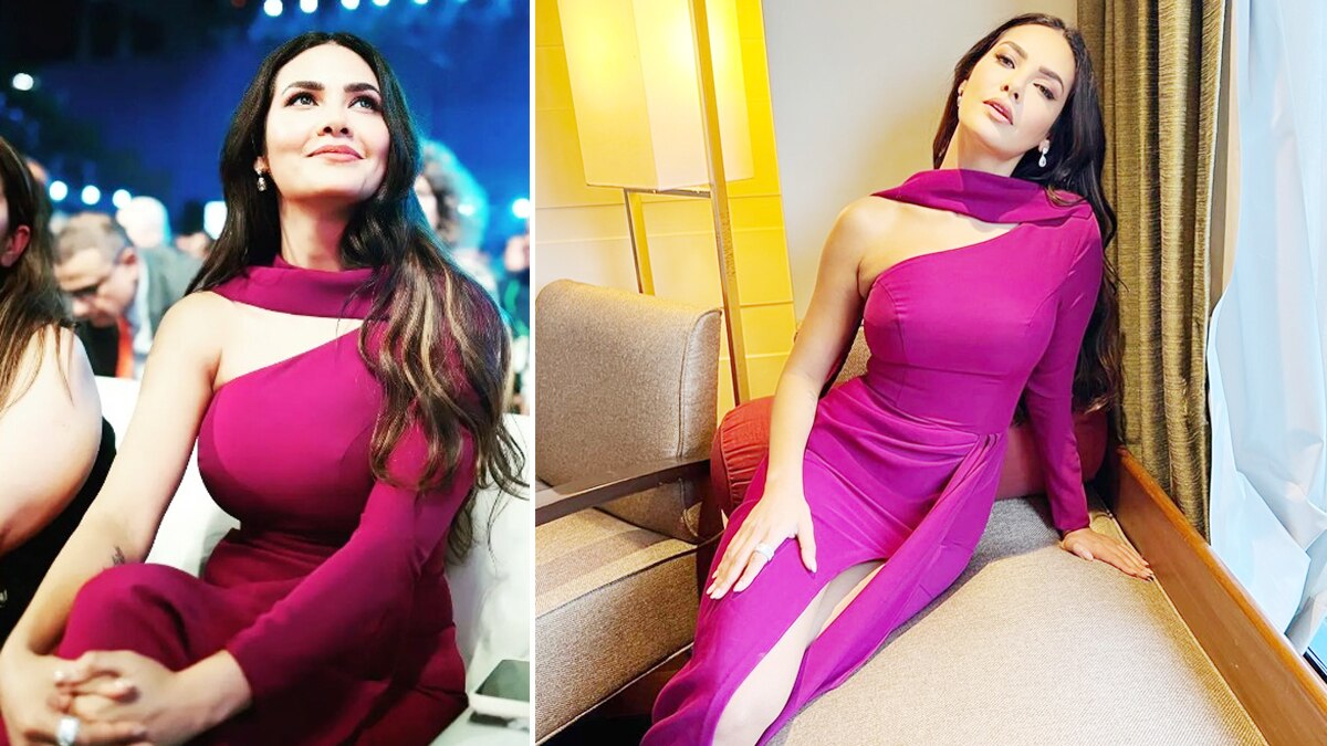 Esha Gupta’s Sexy Photos in Wine Front Cut Gown From IFFI 2022 Make Our Day – Check Out