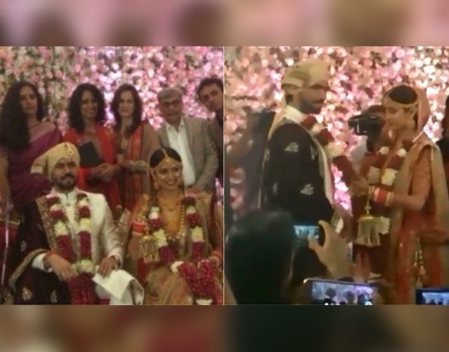 Gaurav Chopra performing wedding rituals with wife Hitisha Cheranda
