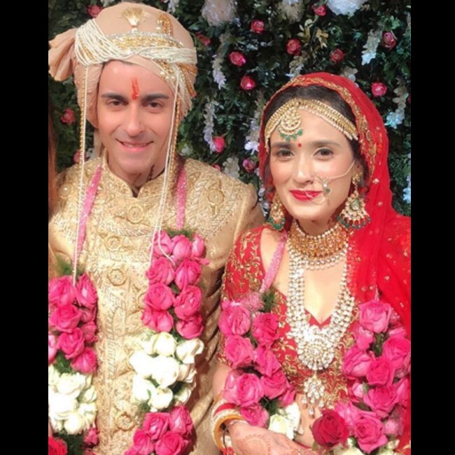 Pankhuri Awasthy and Gautam Rode performing wedding rituals