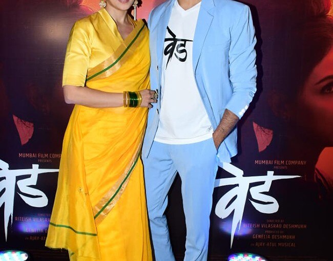 Genelia D'Souza Goes Fully Traditional in Yellow Saree With Big Nosepin ...