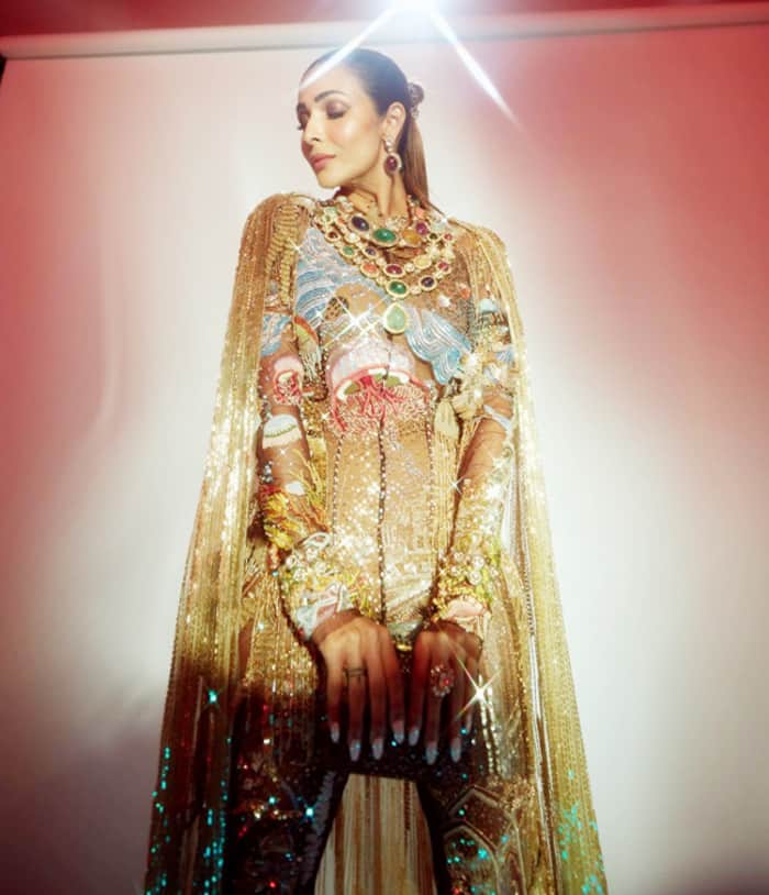 IN PICS| Malaika Arora's Pharoah-Like Look In Sheer Golden Heavily ...