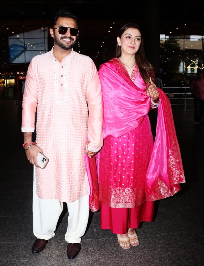 Hansika Motwani and Sohael Khaturiya return to bay after wedding in Jaipur