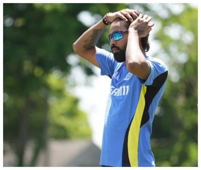 Hardik Pandya looks focussed ahead of India's practice session in New York.