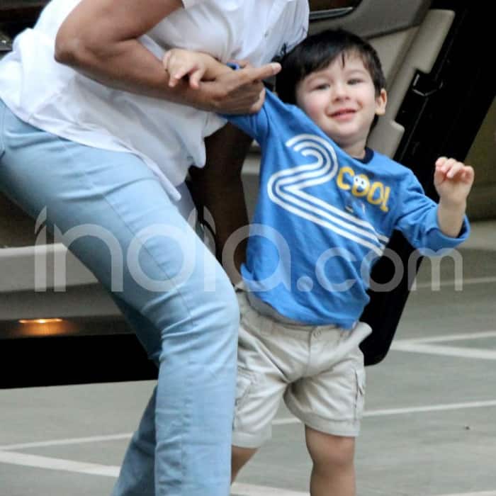 Taimur seemed in a playful mood