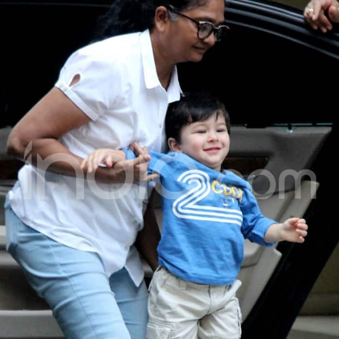 Taimur seemed in a playful mood