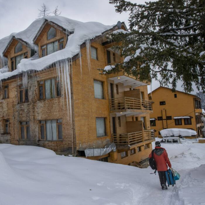 White Blanket Covers Jammu And Kashmir's Gulmarg After Heavy Snowfall