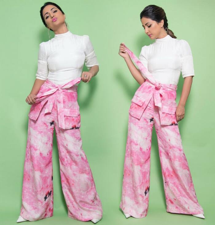 Hina Khan Looks Radiant in Silk Top And Pink Pants, Manages to ...