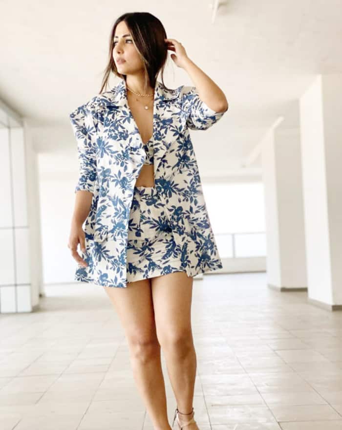In Photos: Hina Khan Wears Floral Co-Ord Dress Worth Rs 12K, Spreads ...