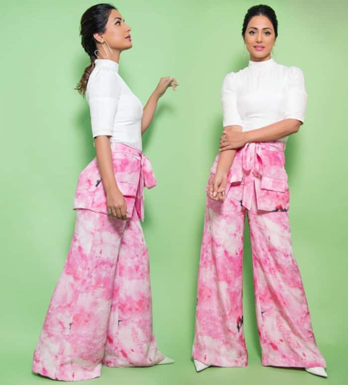 Hina Khan Looks Radiant in Silk Top And Pink Pants, Manages to ...