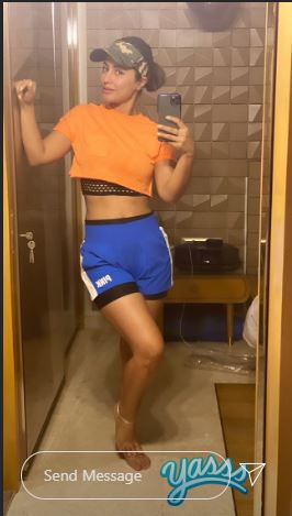 Hina Khan shares her pictures in orange crop top