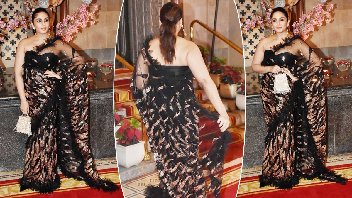 Huma Qureshi Dons Black Saree With Bold Tube Blouse, Check Out Her ...