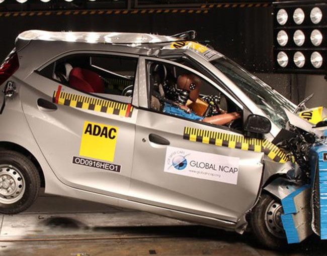 Hyundai Eon clicked during the Global Car Crash test