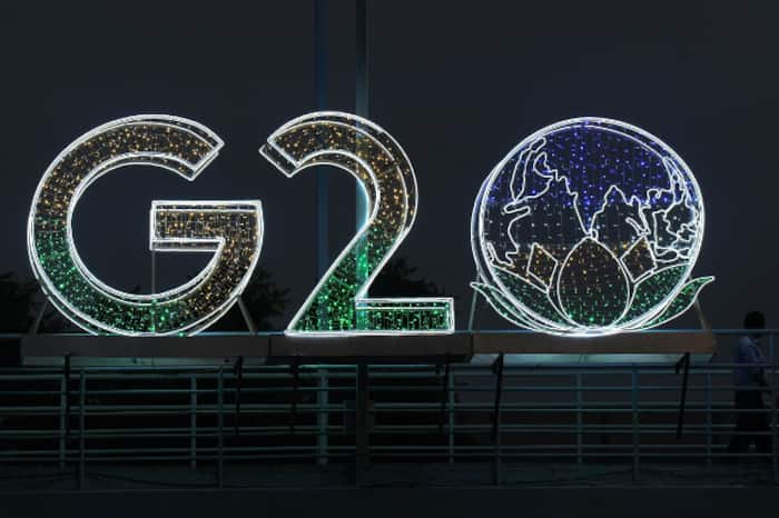 Illuminated G20 Logo in Delhi