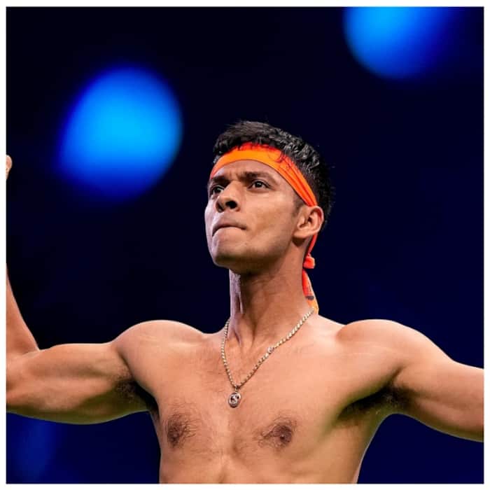 India's Chirag Shetty celebrates in Hangzhou on Saturday after winning ...