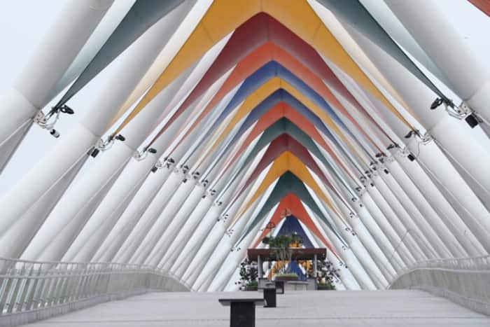 Gujarat's Atal Bridge shines bright at night