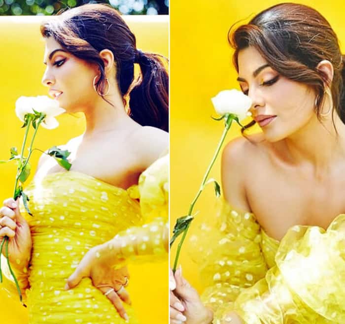Jacqueline Fernandez' Hot Pictures in Off-Shoulder Yellow Dress Gives ...