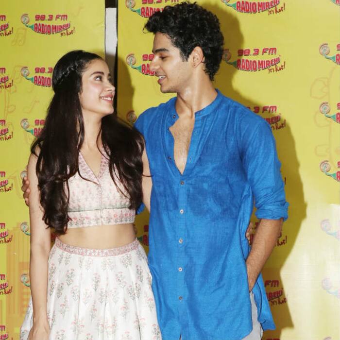 Janhvi Kapoor, Ishaan Khatter and Shashank Khaitan pose for the cameras as the release new track ...