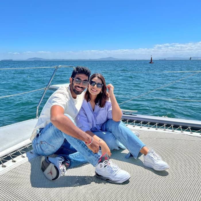 Jasprit Bumrah and Sanjana Ganesan