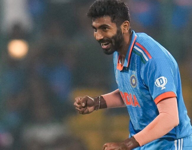 Jasprit Bumrah celebrates after taking a wicket against Netherlands in ...