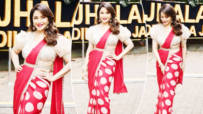Jhalak Dikhhla Jaa 10: Madhuri Dixit Dazzles in Retro Red Saree, Flaunts Fabulous Figure in ...