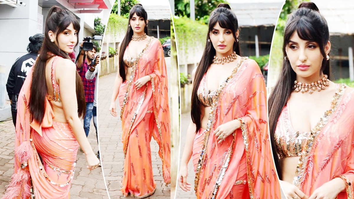 Jhalak Dikhhla Jaa: Nora Fatehi Looks Hotter Than Lava in a Sexy Sequin Saree And Knotted Blouse ...