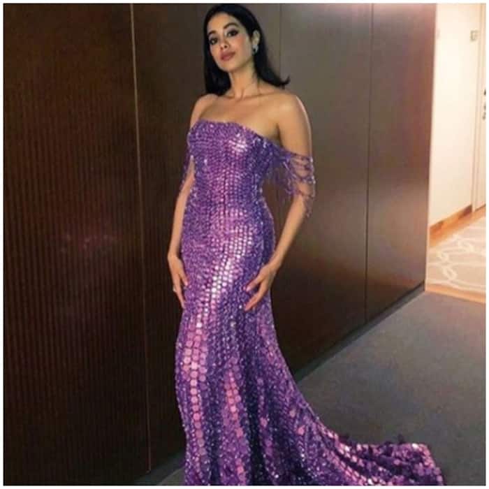 Jhanvi Kapoor Looks Drop-Dead-Gorgeous in a Purple Embellished Gown Designed by Manish Malhotra ...