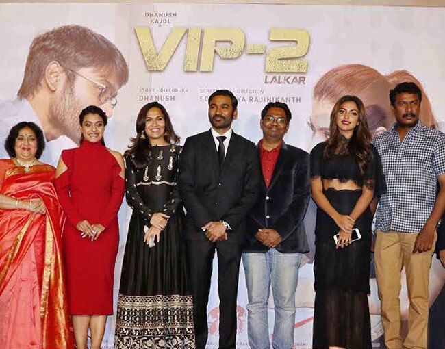 Kajol and Dhanush during music and trailer launch of VIP 2