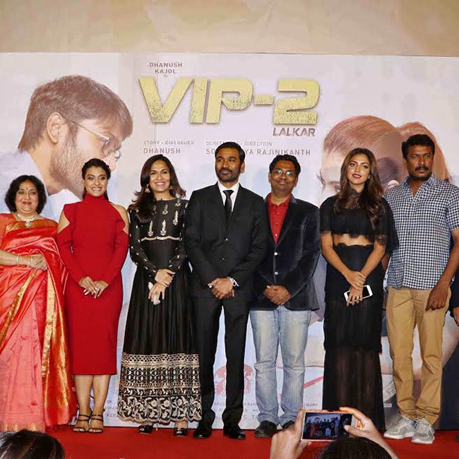 Kajol and Dhanush during music and trailer launch of VIP 2