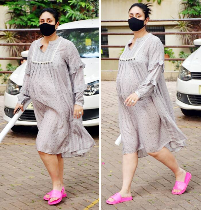 Kareena Kapoor Khan Aces Maternity Fashion in Simple Grey Dress As She ...