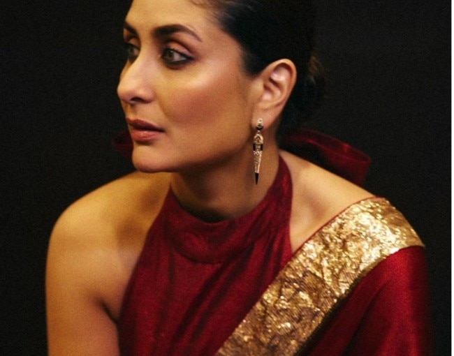 Kareena Kapoor Khan wore a red ajna embroidered saree from Jadon worth ...
