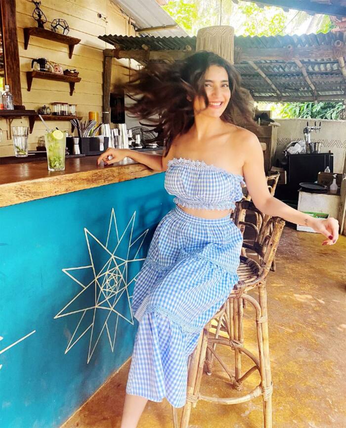 Karishma Tanna Brings Happy Vibes In A Gorgeous Gingham Bandeau Top And ...