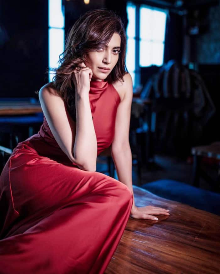 Karishma Tanna Wears Satin Red Gown And Looks Her Sexiest Best
