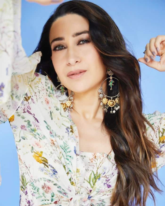 Karisma Kapoor Looks Like a Dream in Anamika Khanna’s White Floral Co ...