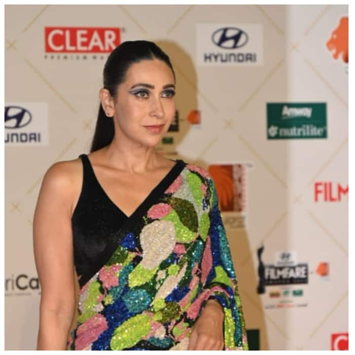 Karisma Kapoor is a Riot of Colours in a Glamourous Sequins Sabyasachi Saree -See Stunning Pics