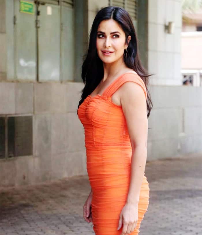 Katrina Kaif Sexy Orange Dress