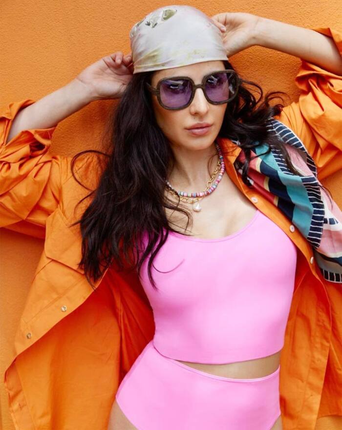 Katrina Kaif Nails Her Summer Beach Look With Pink Swim Set