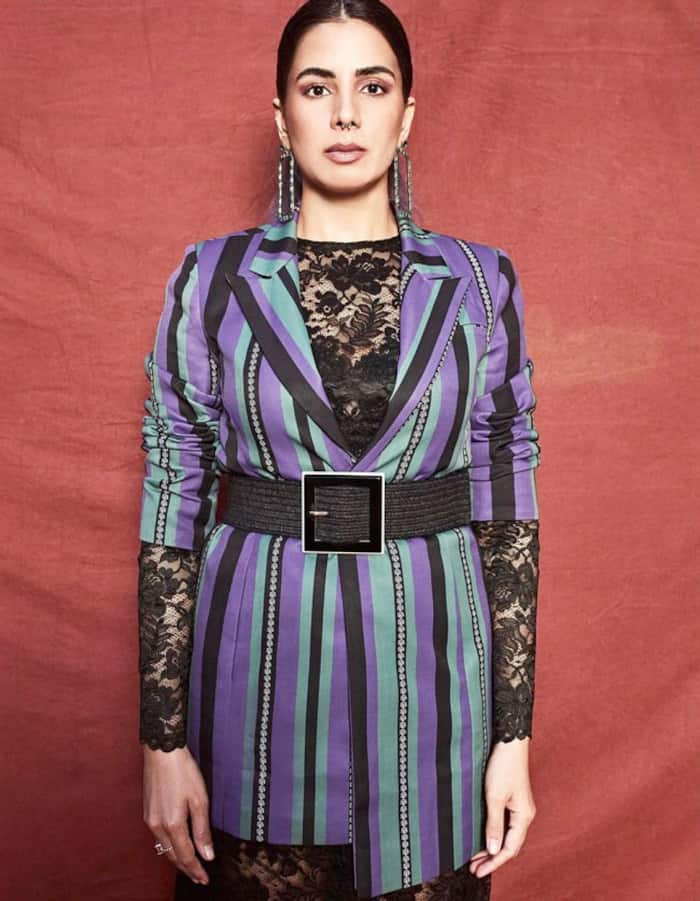 Kirti Kulhari Looks Sassy in a Black Dress And Striped Blazer For 'Four ...