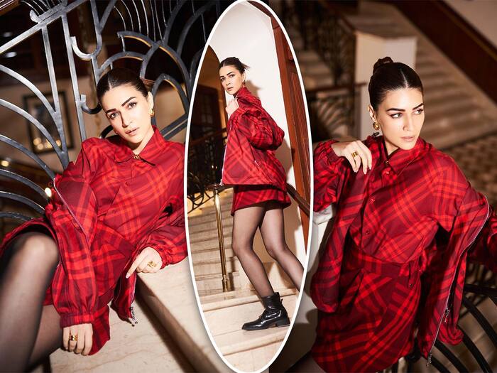 Kriti Sanon Looks Uber Cool In Striped Red Co Ord Set And Matching