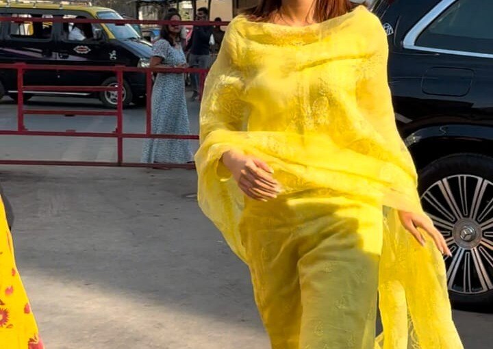 Photos: Kriti Sanon Shines Bright in Yellow Suit as She Visits ...
