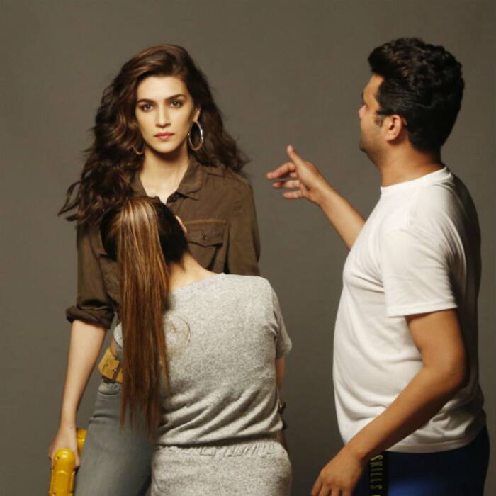 Kriti Sanon shoots for a brand at Mehboob Studios.