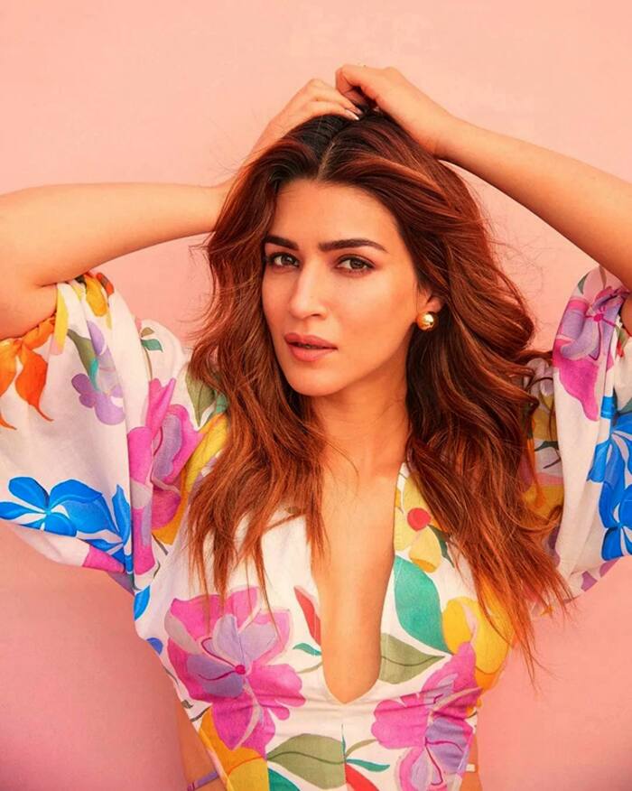 Kriti Sanon Stuns in Hot Floral Dress With Plunging Neckline - See Viral Photos