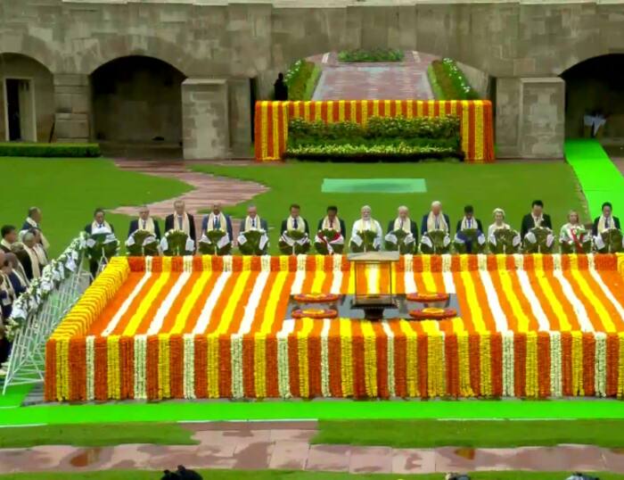 Leaders And Delegates Arrive At Delhi's Rajghat To Pay Homage To ...