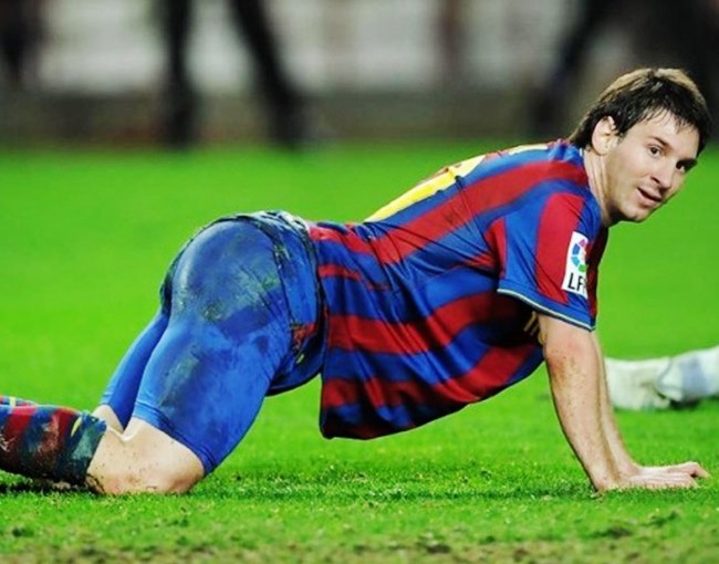 Lionel Messi clicked during a football match