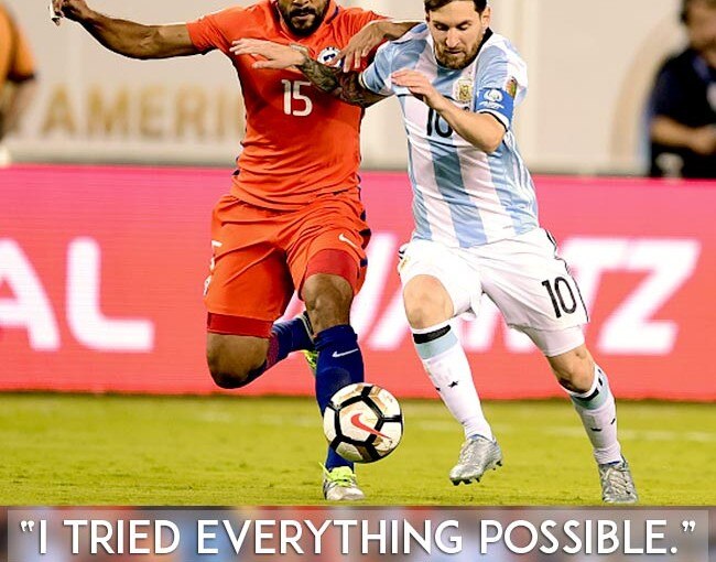 Lionel Messi clicked during Argentina vs Chile in Copa America 2016 finals