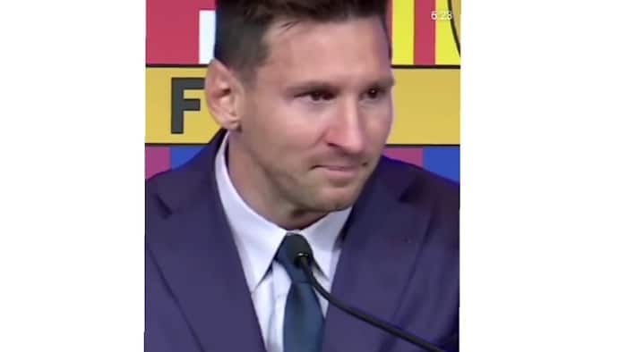 Lionel Messi Emotional Farewell at Barcelona Press Conference | See Photos