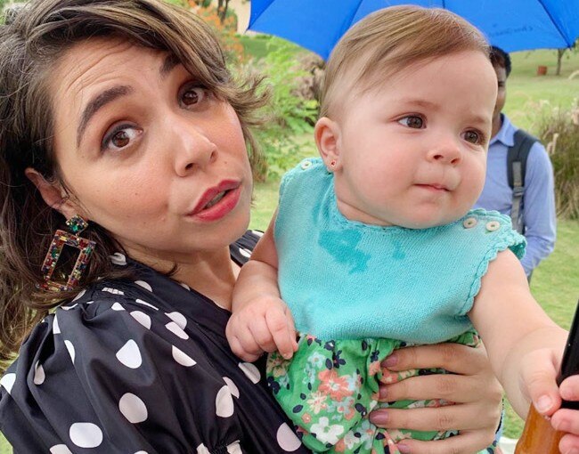Maanvi Gagroo palys with Lisa Ray’s baby on the sets