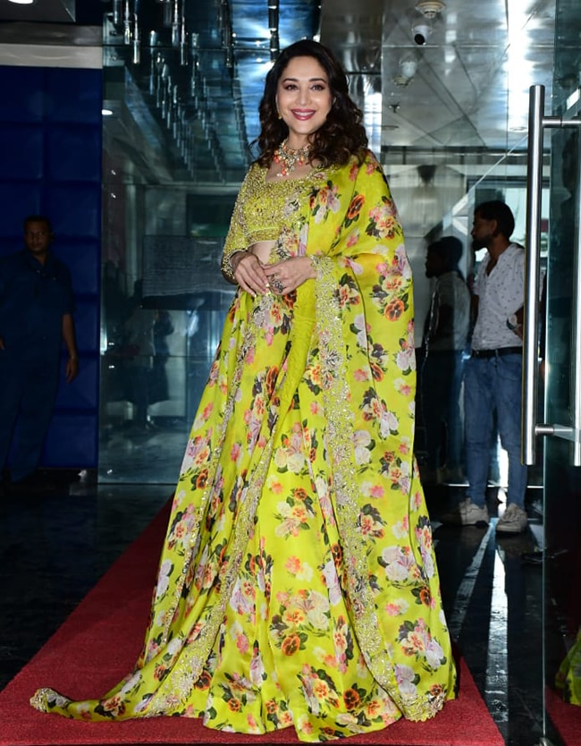 Madhuri Dixit Looks Stunning Beyond Words in Green Floral Lehenga, is She Even For Real? - See Pics