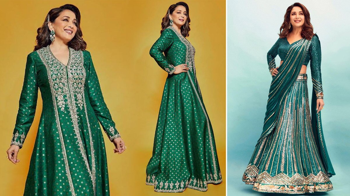 'Maar Daala!' Madhuri Dixit Stuns in Green Anarkali, Fans Say 'Hum pe ...